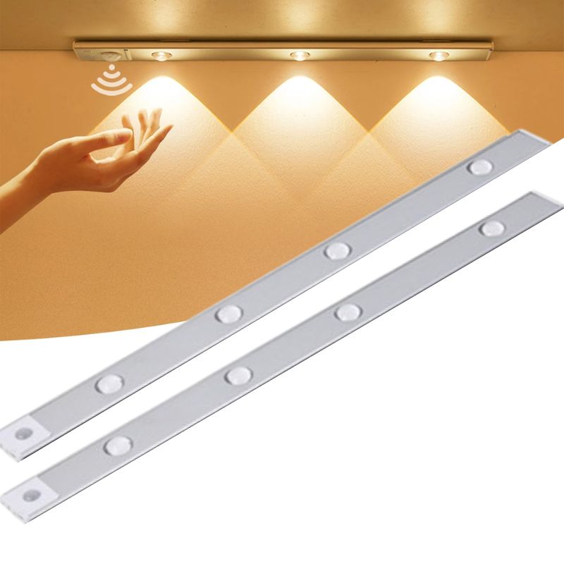 Lampe réglette ultra fine LED sans fil avec détecteur de mouvement ...