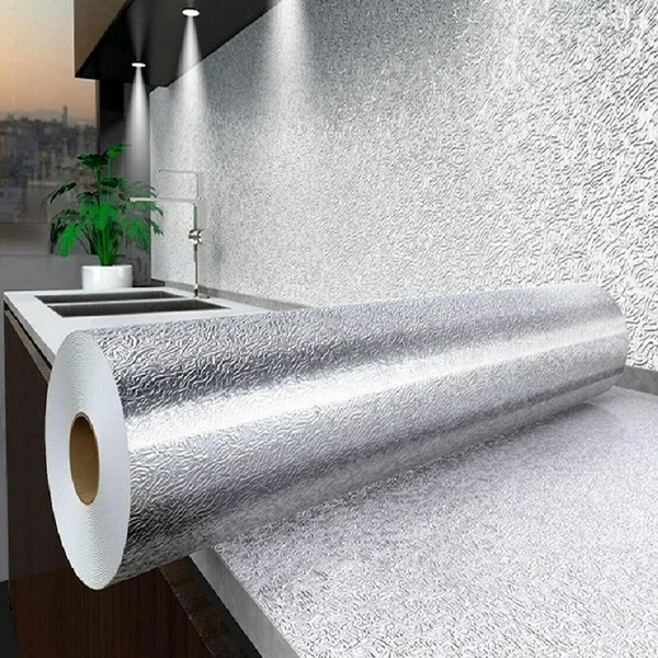 Adhésif Plan de Travail avec des Motifs et une Feuille d'Aluminium ...