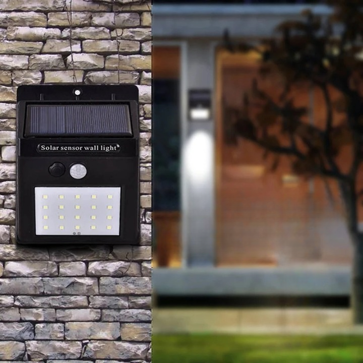 Lampe Détecteur de Mouvement Infrarouge et Étanche à Panneau Solaire ...