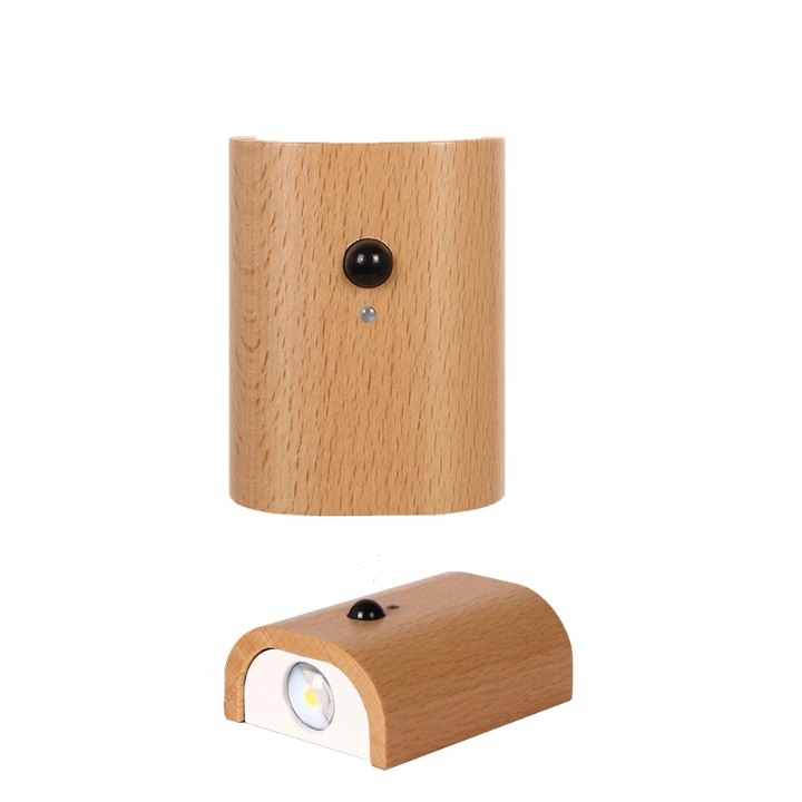 Lampe Détecteur de Mouvement Murale et Magnétique en Bois – Bricoli ...