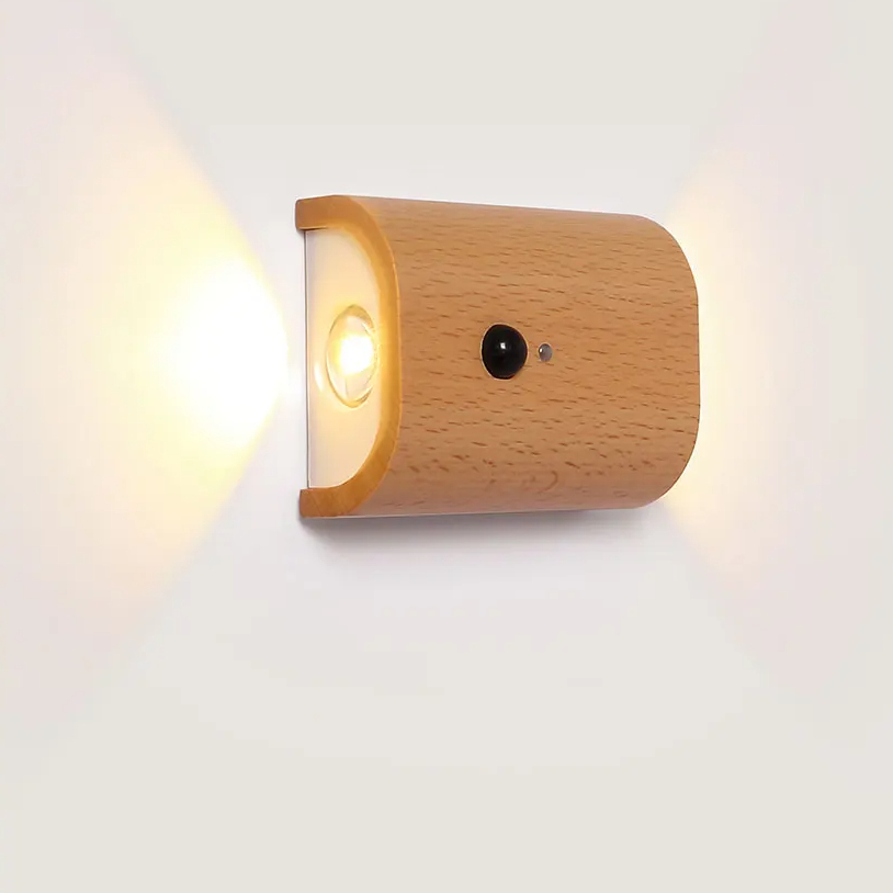 Lampe Détecteur de Mouvement Murale et Magnétique en Bois – Bricoli ...