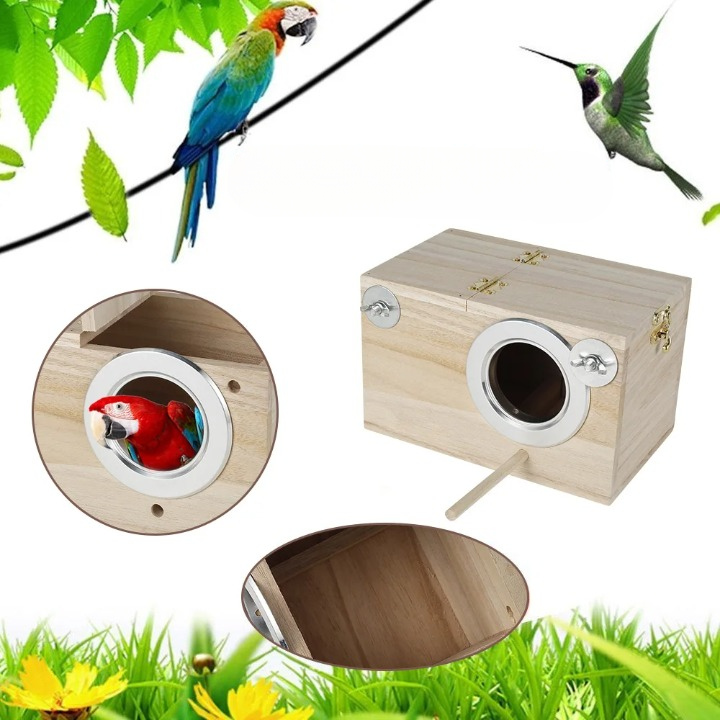 Nichoir d'Oiseau en Bois avec Fenêtre Ronde – Bricoli | La Boutique Déco