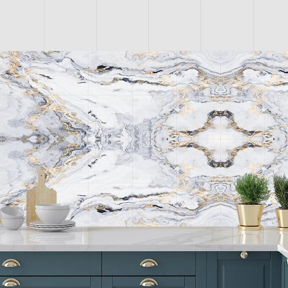 Revêtement Mural Cuisine de Style Marbré Abstrait – Bricoli | La ...
