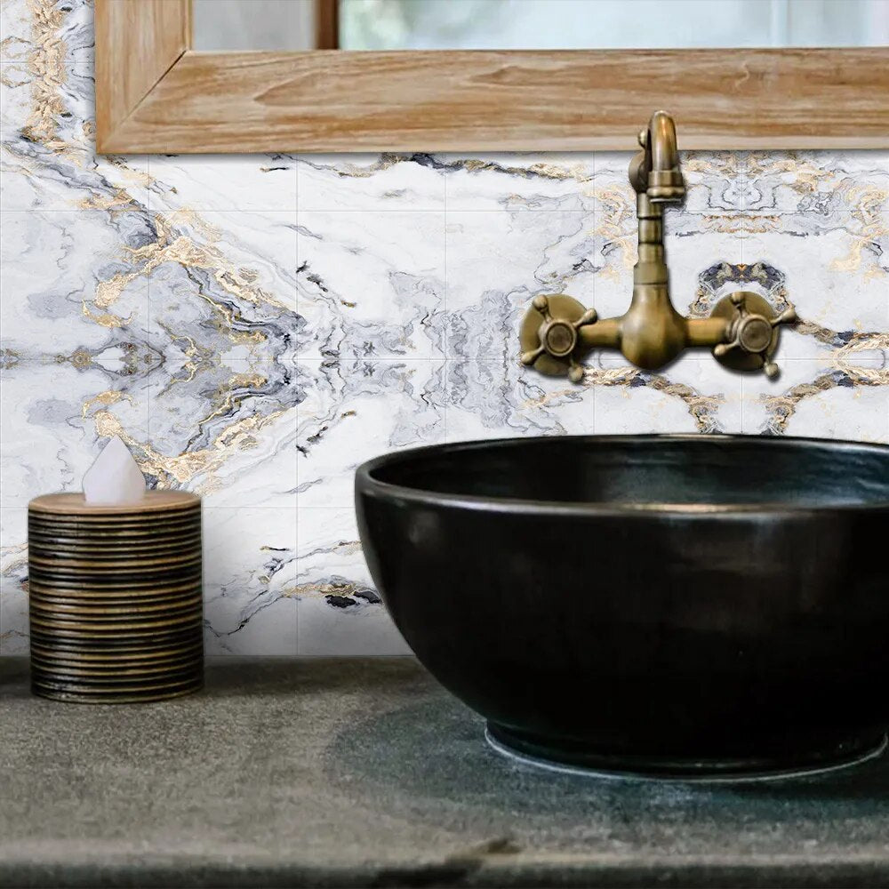 Revêtement Mural Cuisine de Style Marbré Abstrait – Bricoli | La ...