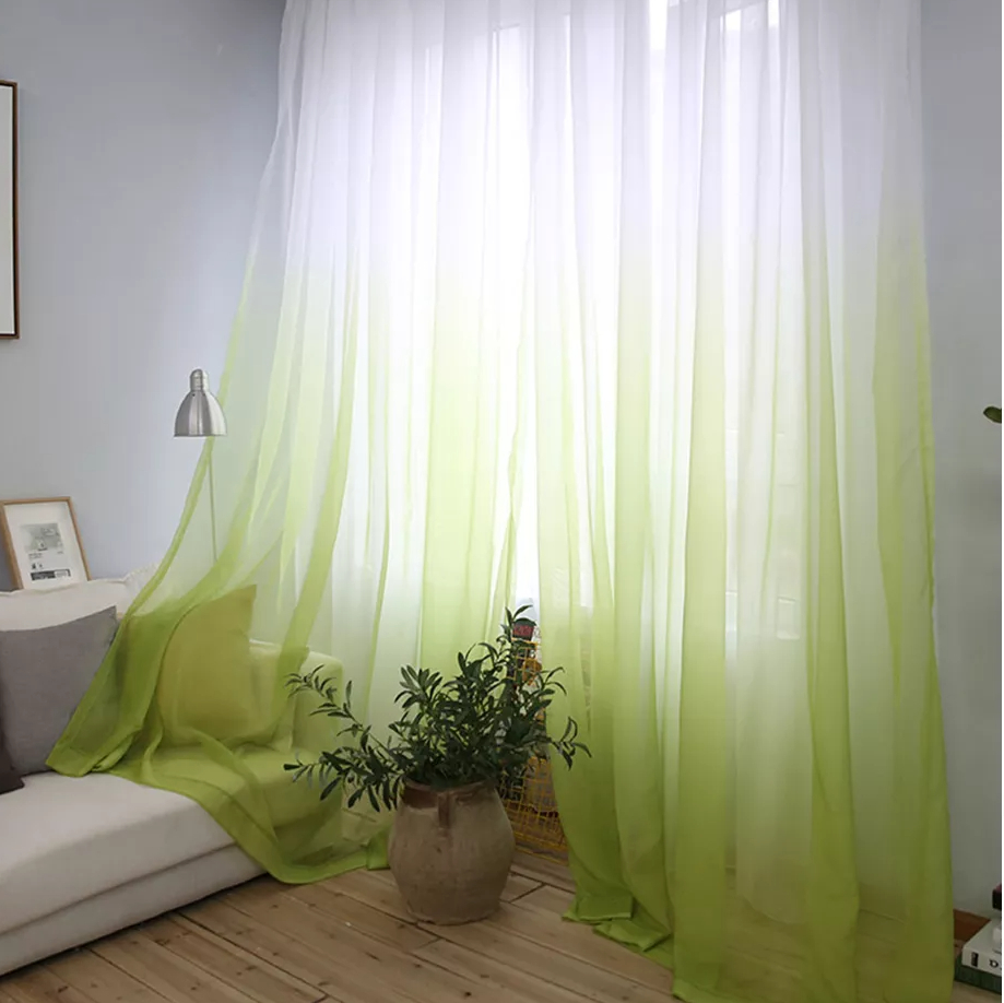 Rideaux Baie Vitrée Transparents et Vert Dégradé – Bricoli | La ...