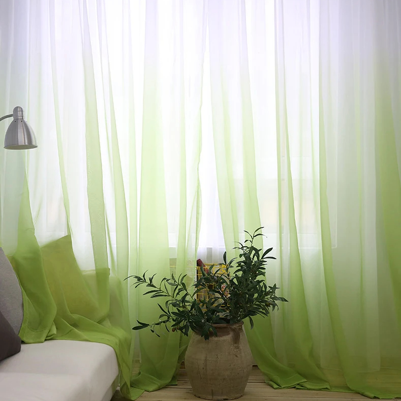 Rideaux Baie Vitrée Transparents et Vert Dégradé – Bricoli | La ...