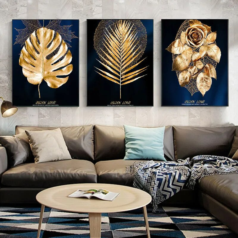 Tableau Décoratif Mural au Design de Feuilles d'Arbres en Toile ...