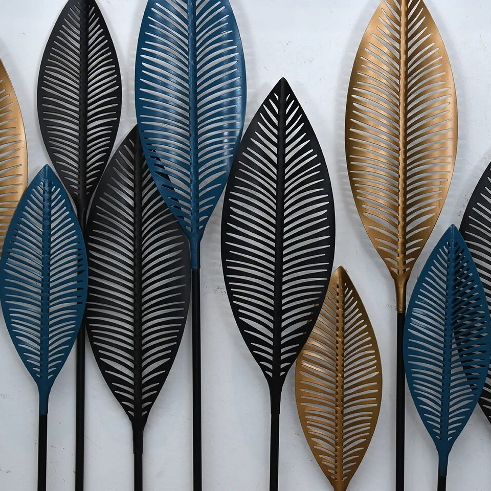 Tableau Décoratif Mural de Style Coréen en Métal au Design de Feuilles ...